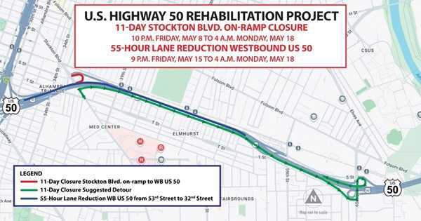 Fix50 project plans 11-day closure of Stockton Boulevard on-ramp in ...
