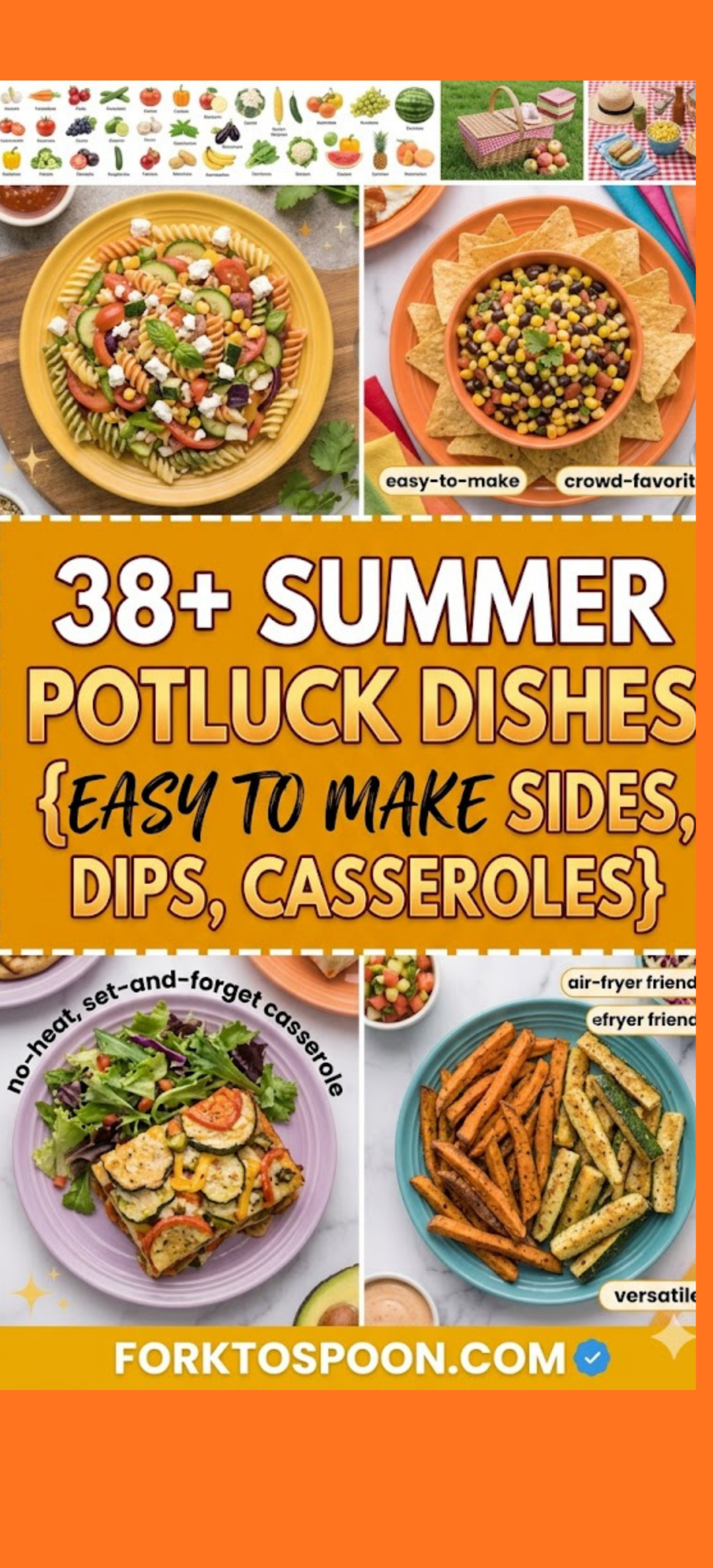 38+ summer potluck dishes [easy to make sides, dips, casseroles]