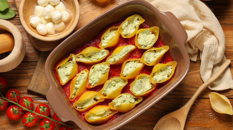 Bring luxury to stuffed shell pasta by ditching the cheese filling for ...