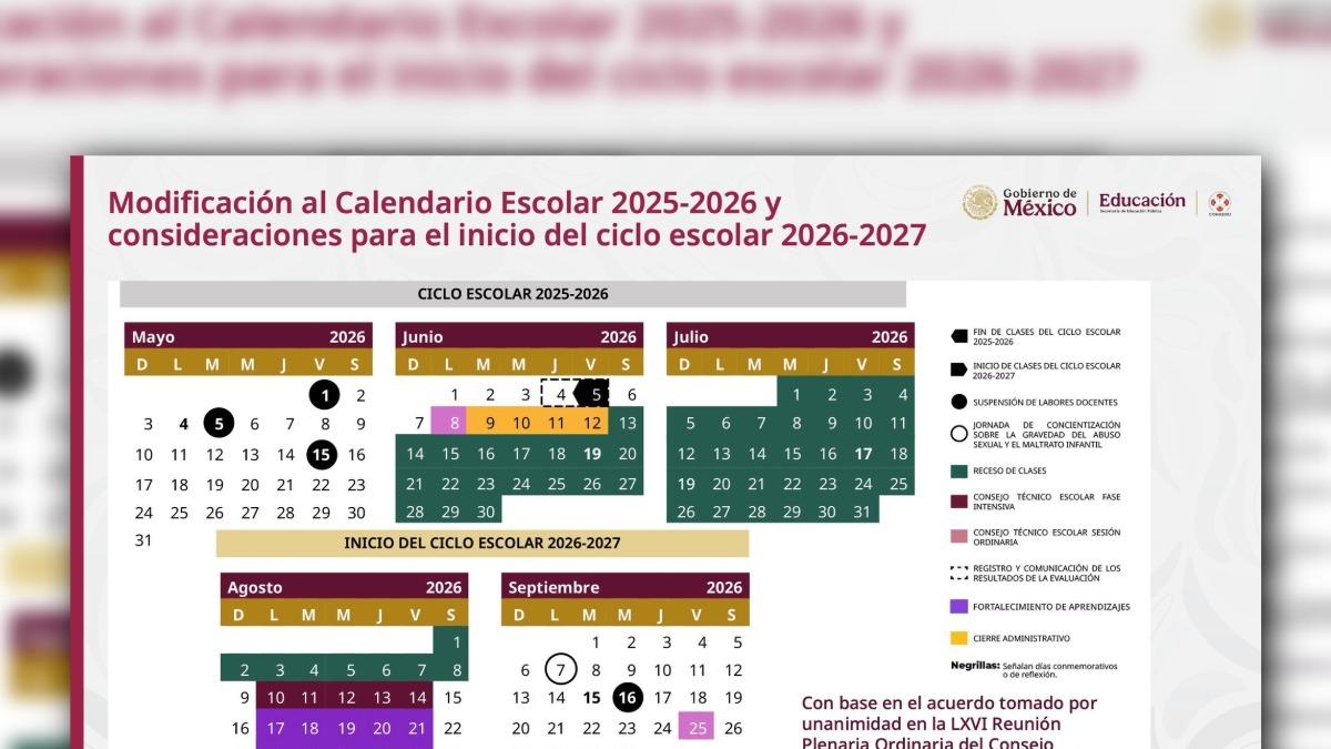 Calendario escolar 2025-2026 modificado de la SEP, ¿es real la imagen ...
