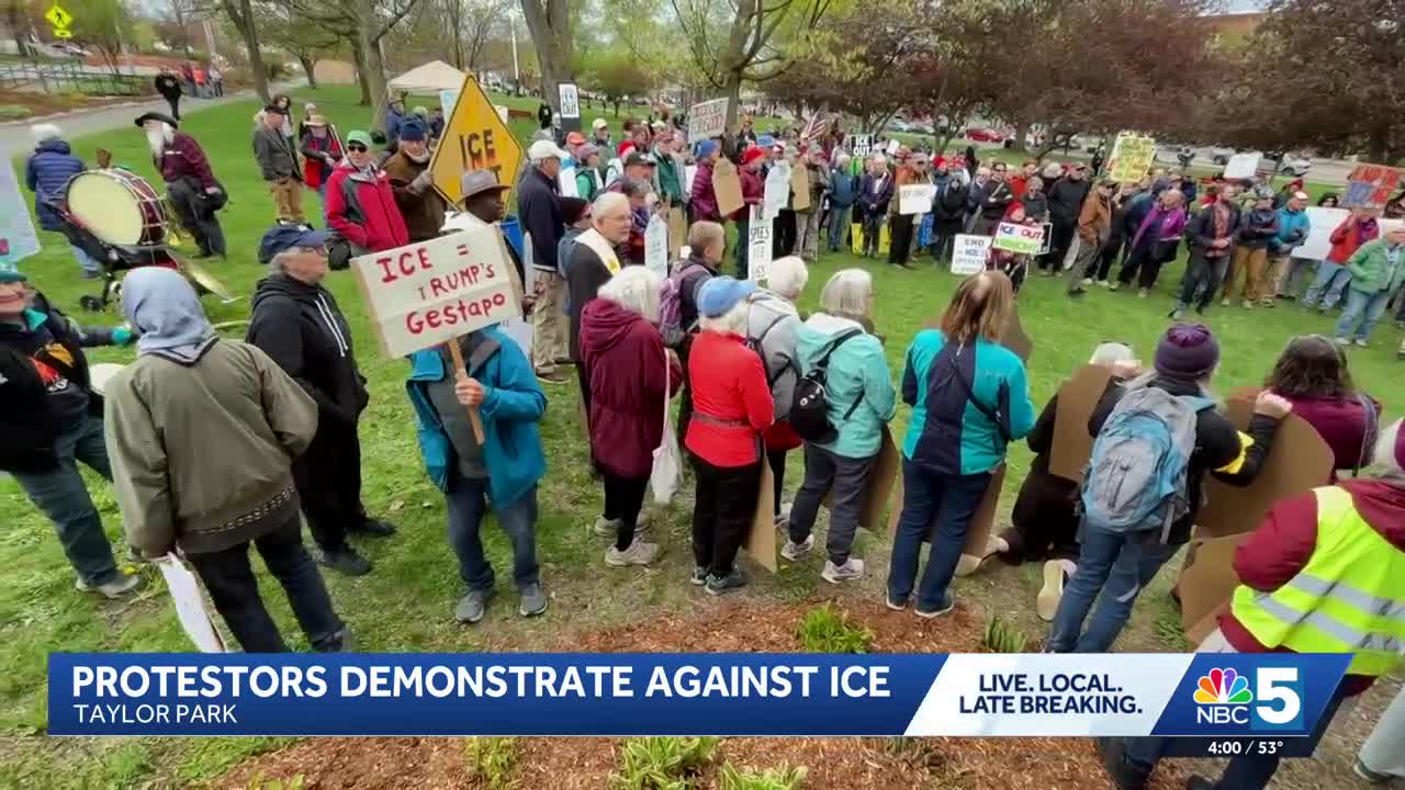 Protesters gather in St. Albans for anti-ICE rally