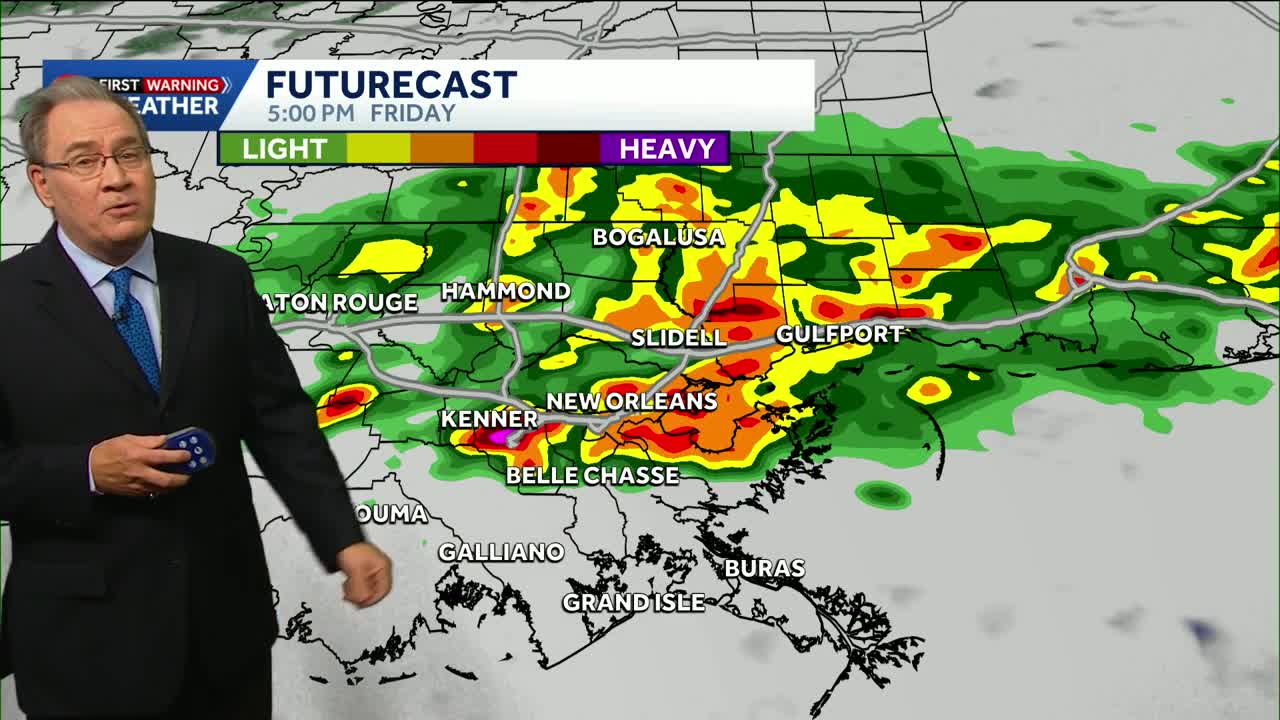 Numerous showers and thunderstorms to start the weekend