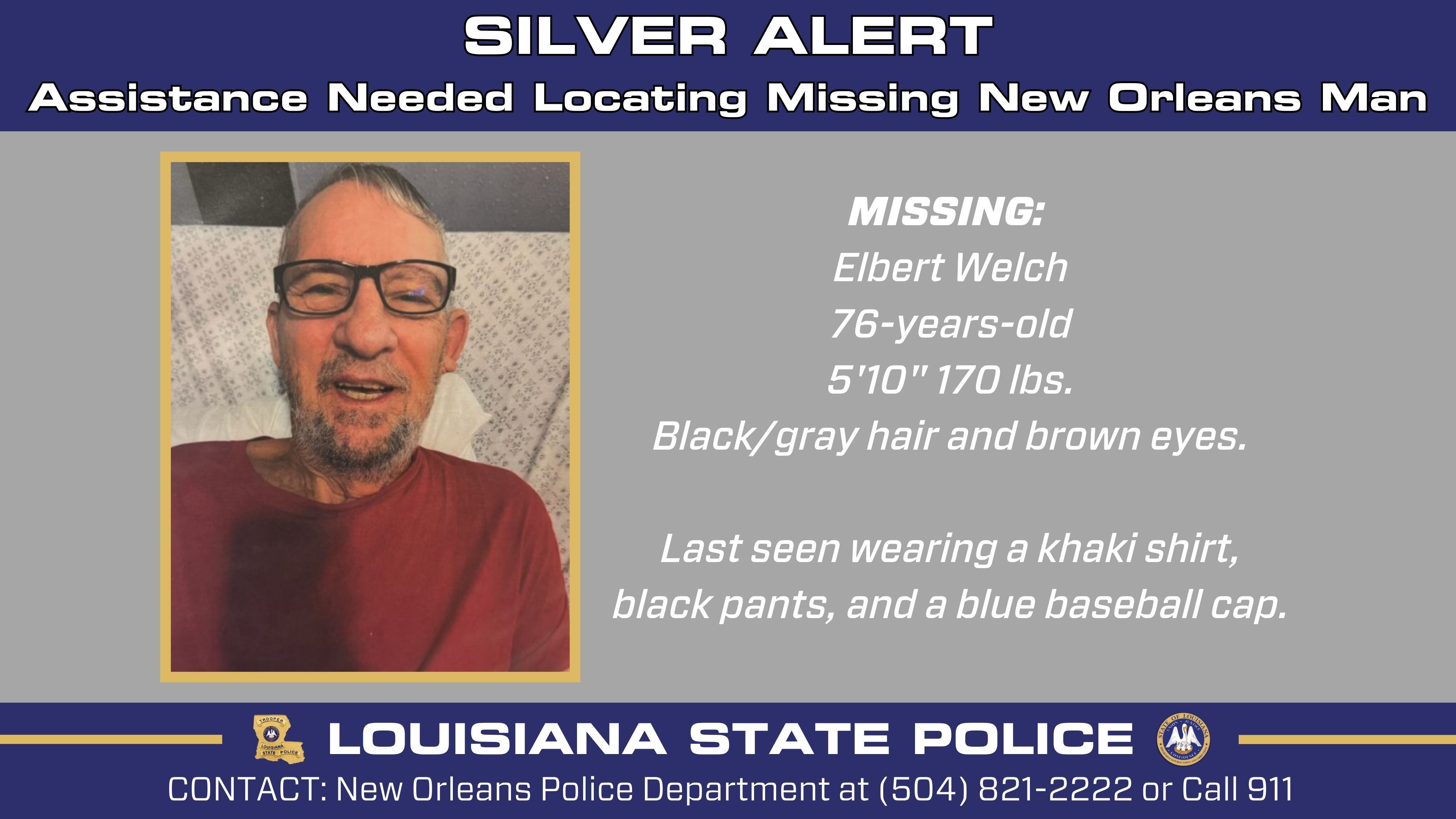 Silver Alert issued for missing New Orleans man