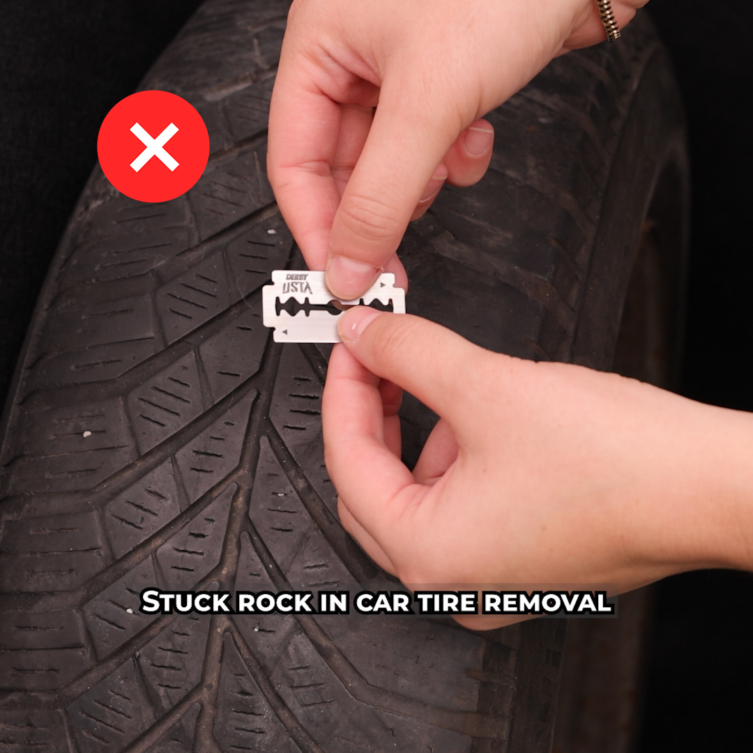 Remove stuck rocks without damaging your tires🚗