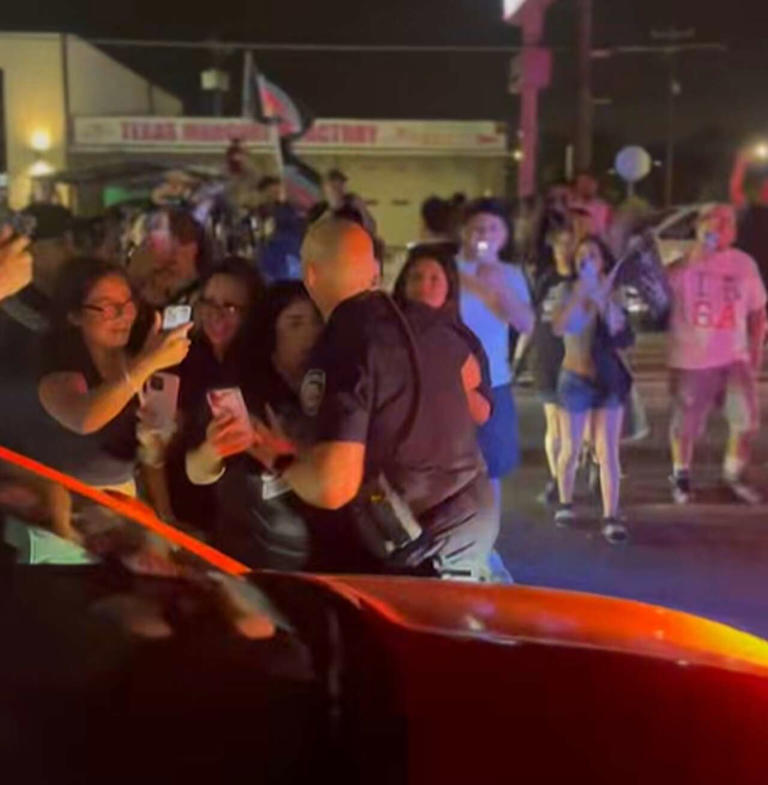 Watch: San Antonio police shove, arrest Spurs fans celebrating NBA ...