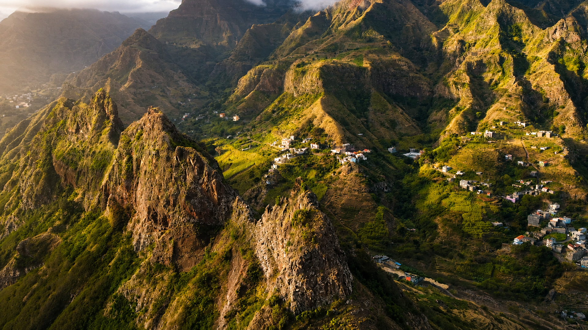 Homes were built deep inside this rugged valley