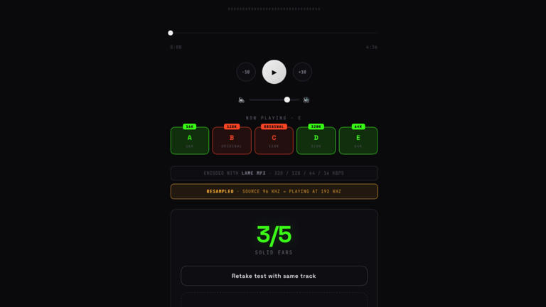 Can you tell the difference between lossless audio and MP3? I tried ...