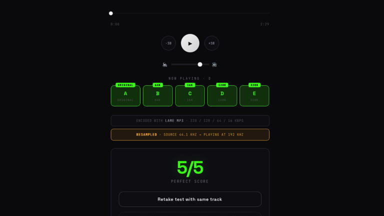Can you tell the difference between lossless audio and MP3? I tried ...