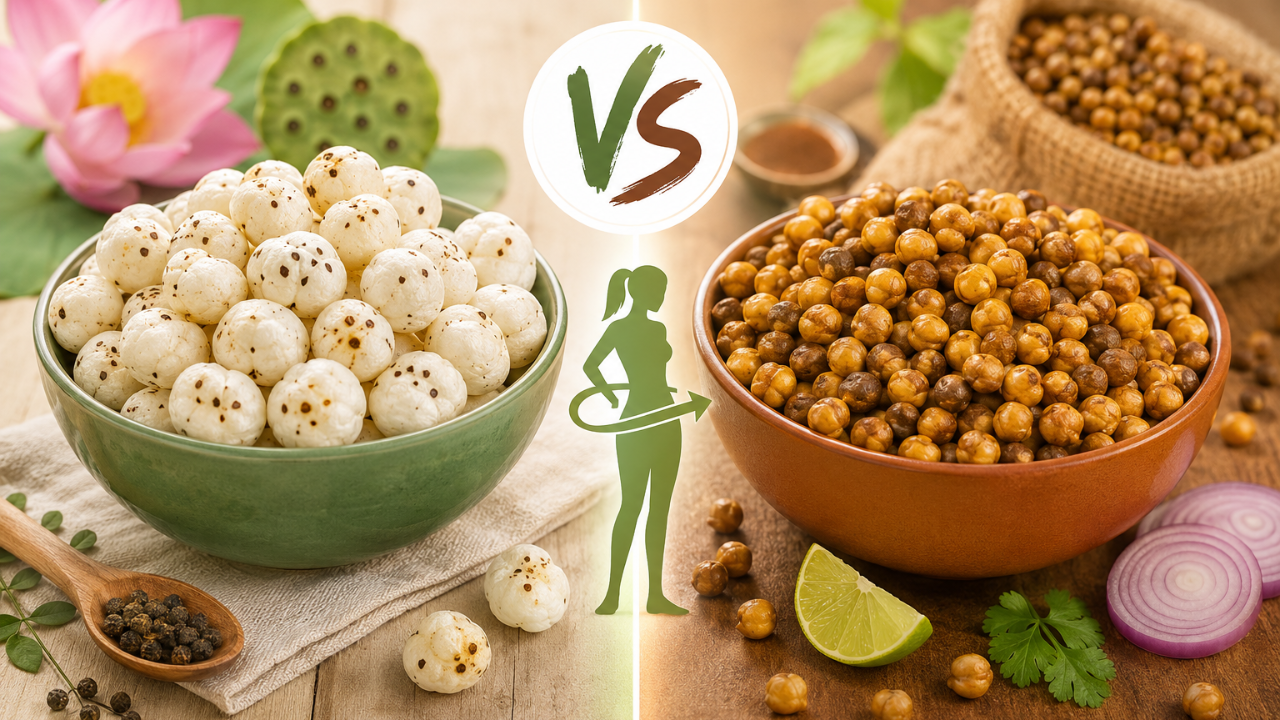 Makhana vs roasted chana: Which is healthier and better for weight loss?