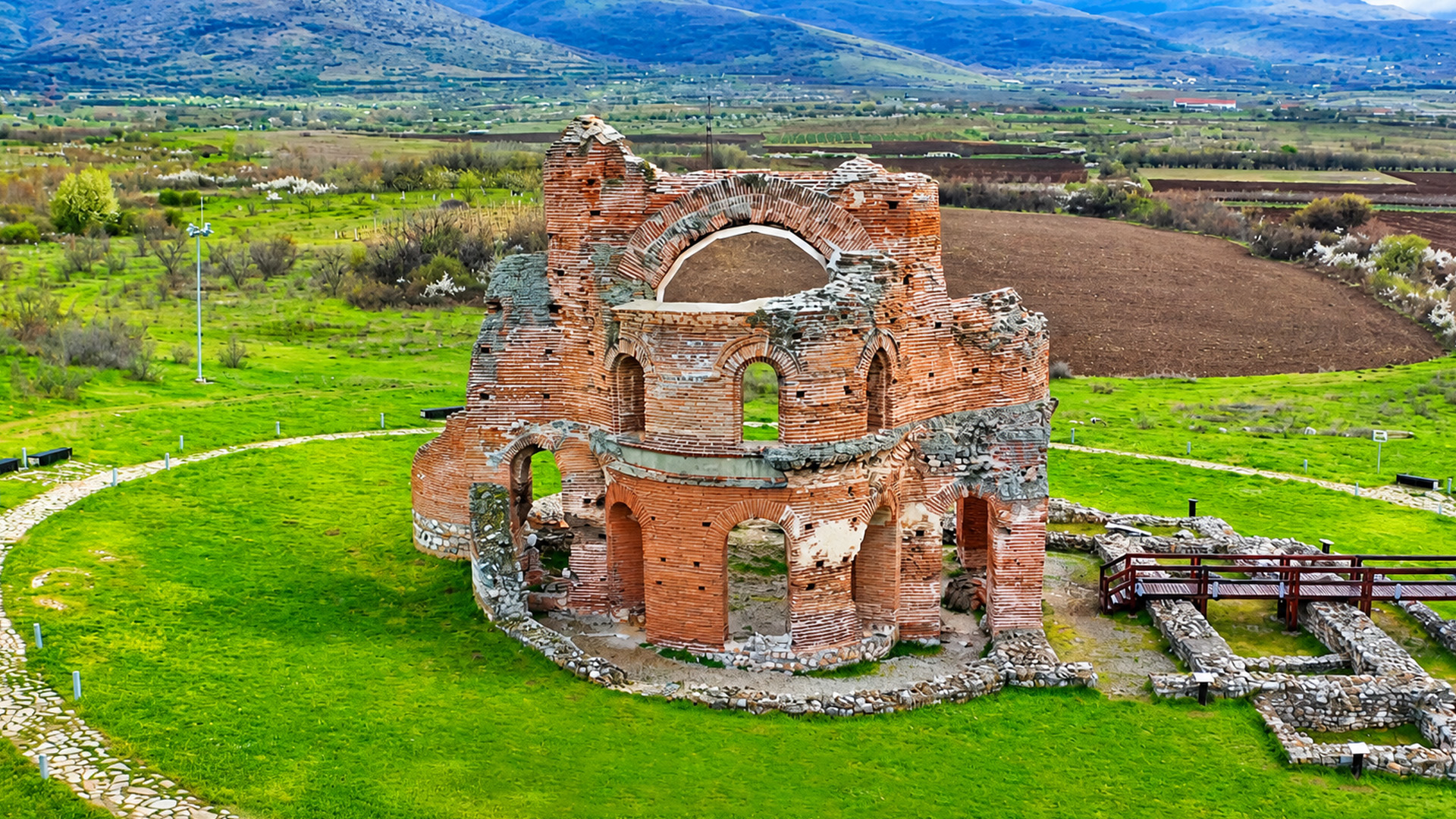 A mysterious red church lost in the Bulgarian countryside