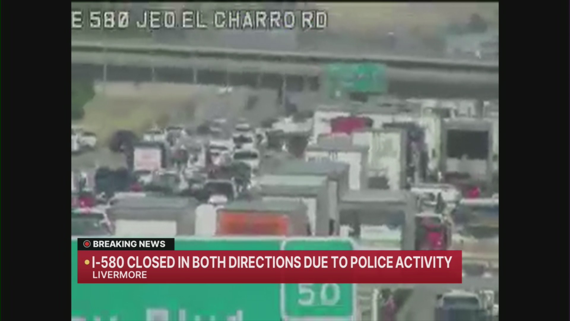 Eastbound 580 in Livermore shut down due to police activity