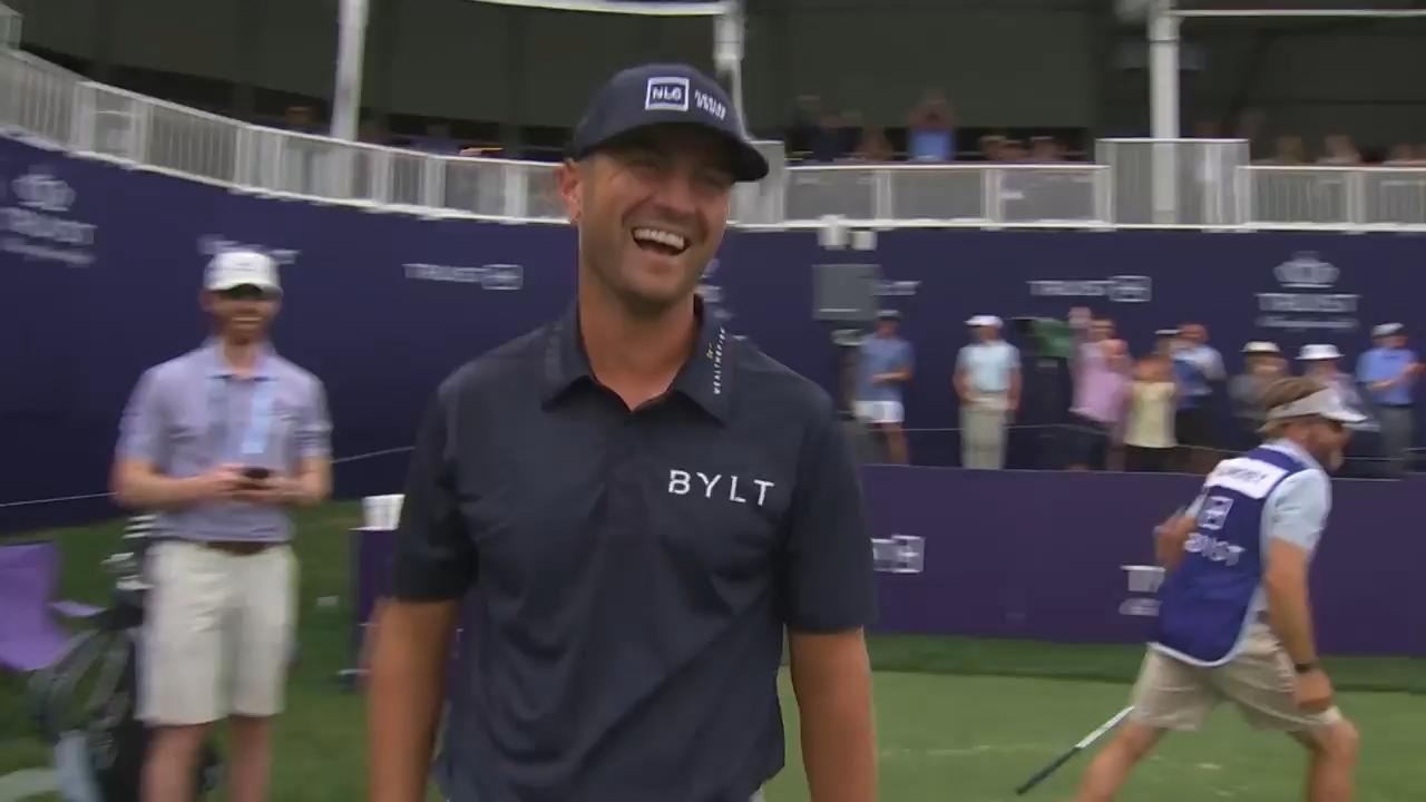 Moment: Chandler Blanchet sinks hole-in-one at Quial Hollow