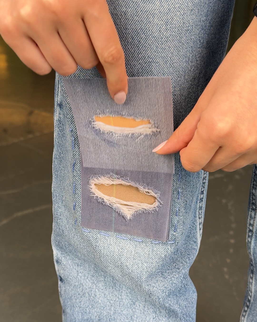 DIY ripped jeans without the damage👖