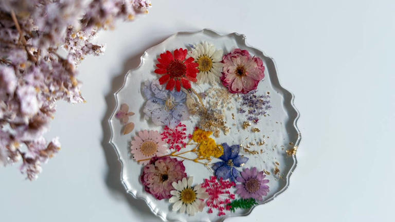 Transform 99-cent IKEA tealight holders into charming spring coasters ...