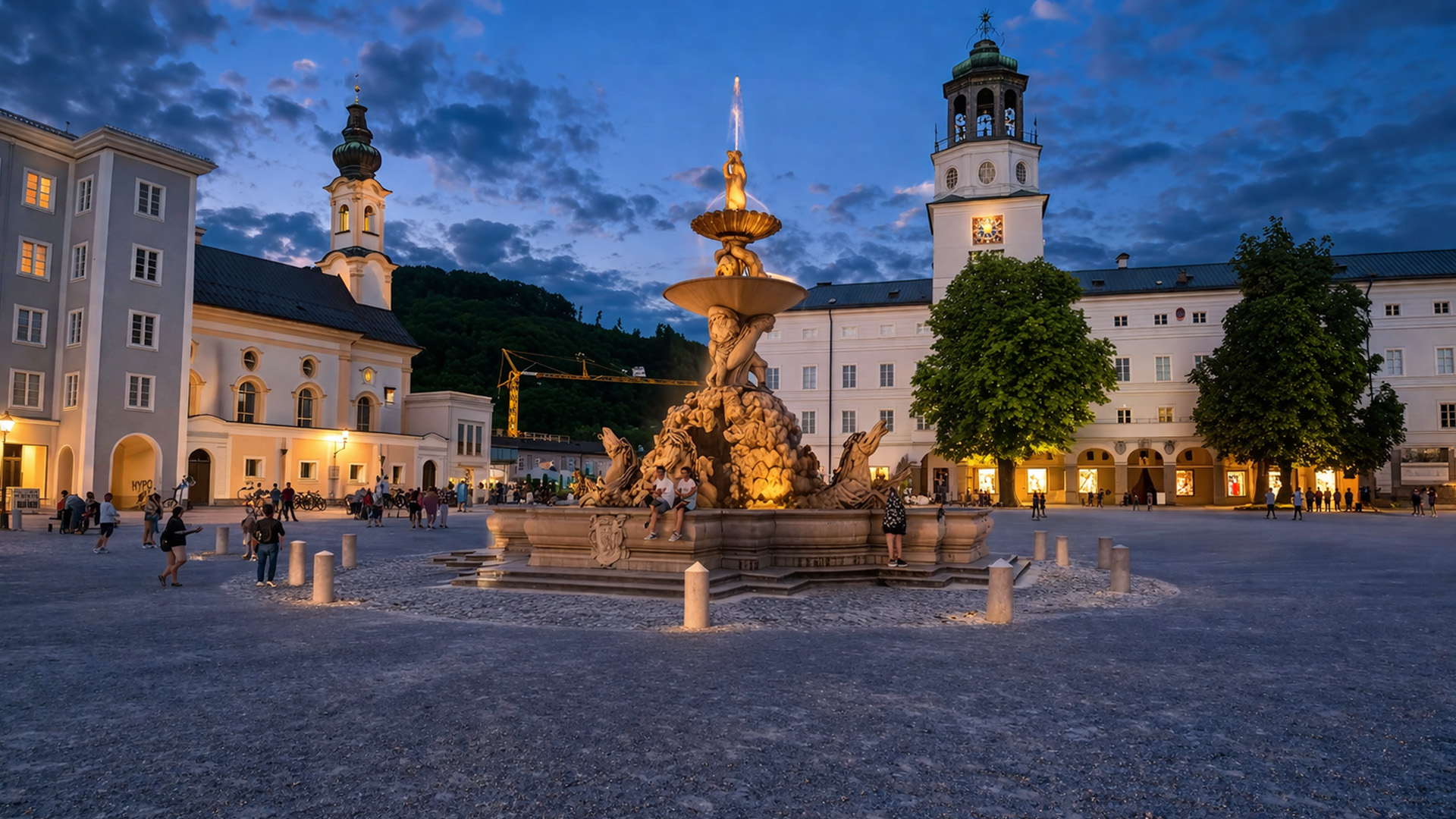 Salzburg Austria glows with evening color and historic charm (4K)