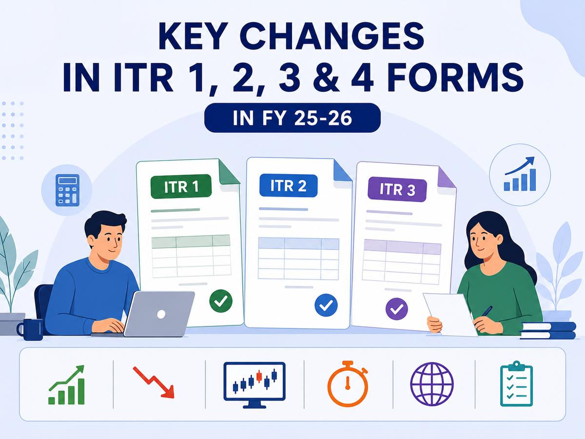 Key changes in ITR 1, 2, 3 and 4 forms in FY 25-26: Reporting of LTCG ...