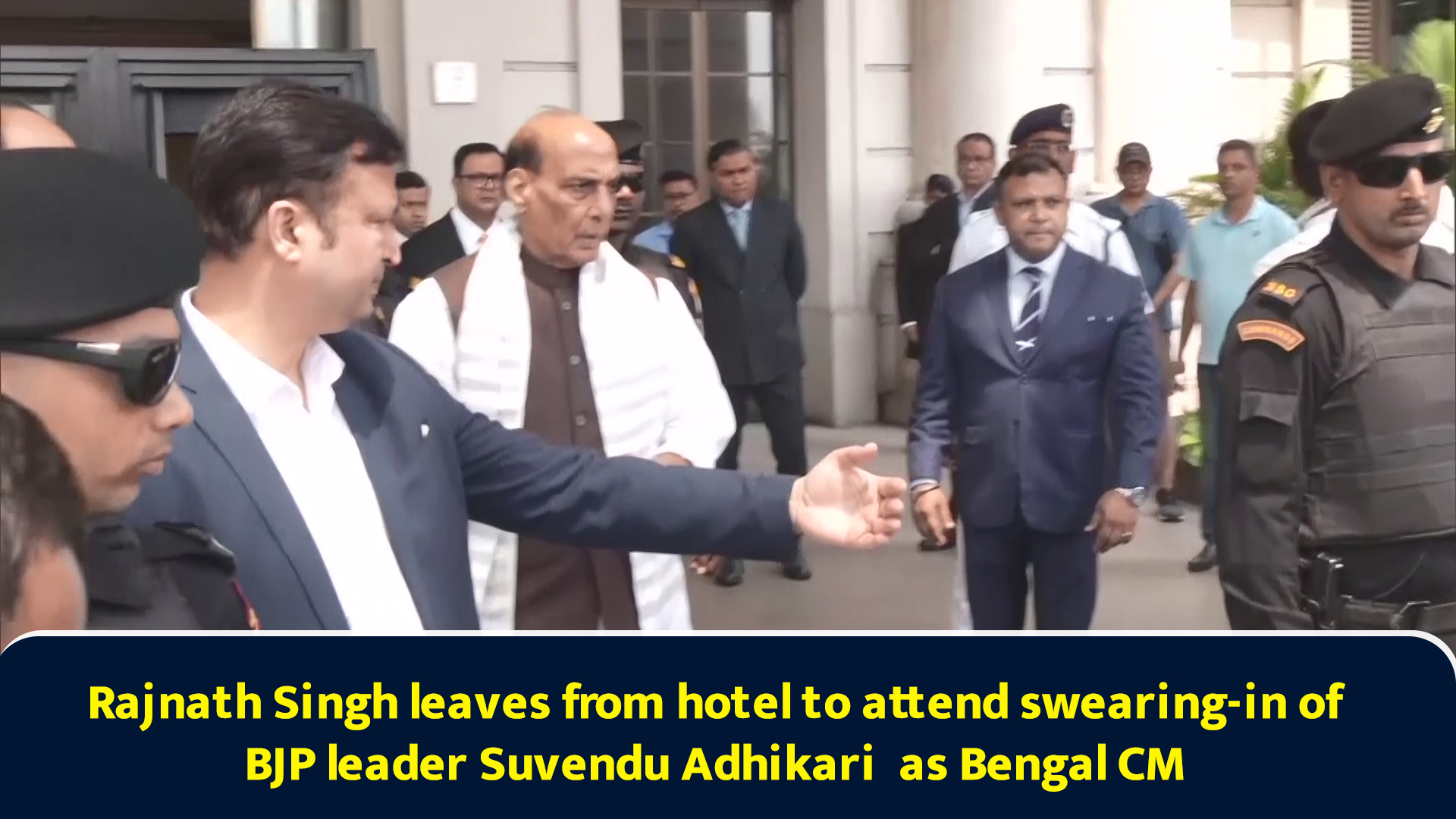 Rajnath Singh leaves from hotel to attend swearing-in of BJP leader ...