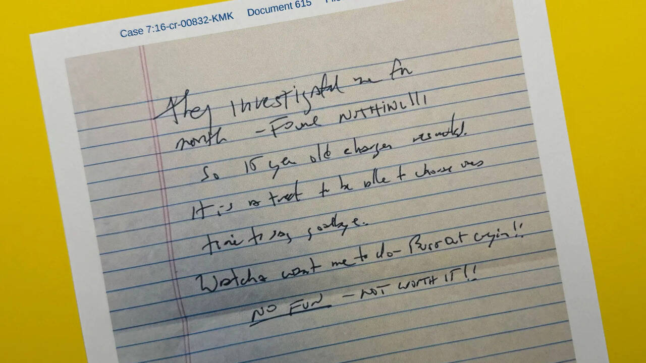 Experts link handwriting on newly released note to Epstein's death