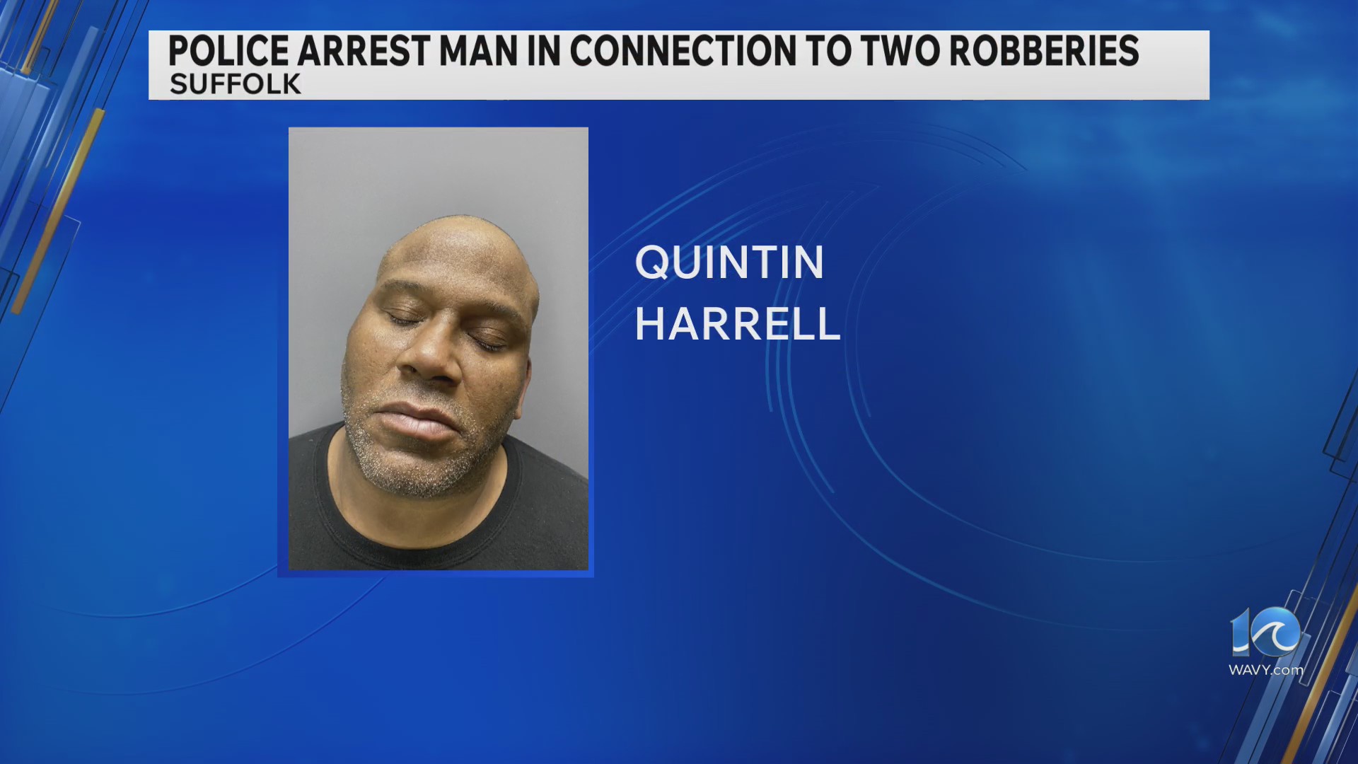 Quintin Harrell faces robbery charges in Suffolk