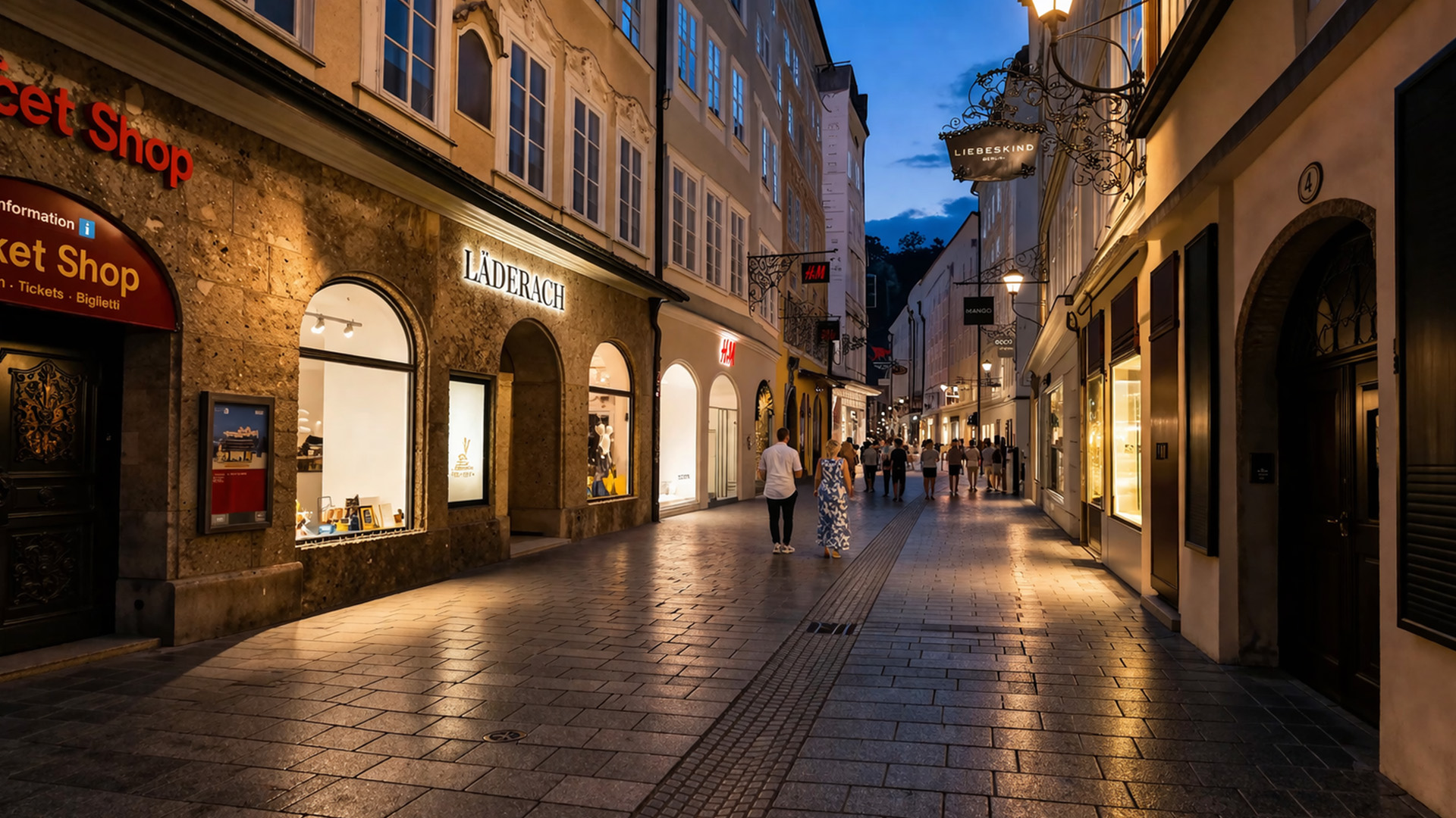 Explore the charming evening streets of Salzburg Austria (4K)