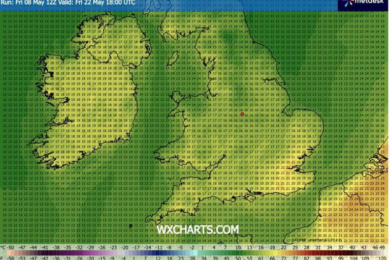 UK weather maps show 22°C heat surge across six counties as summer ...