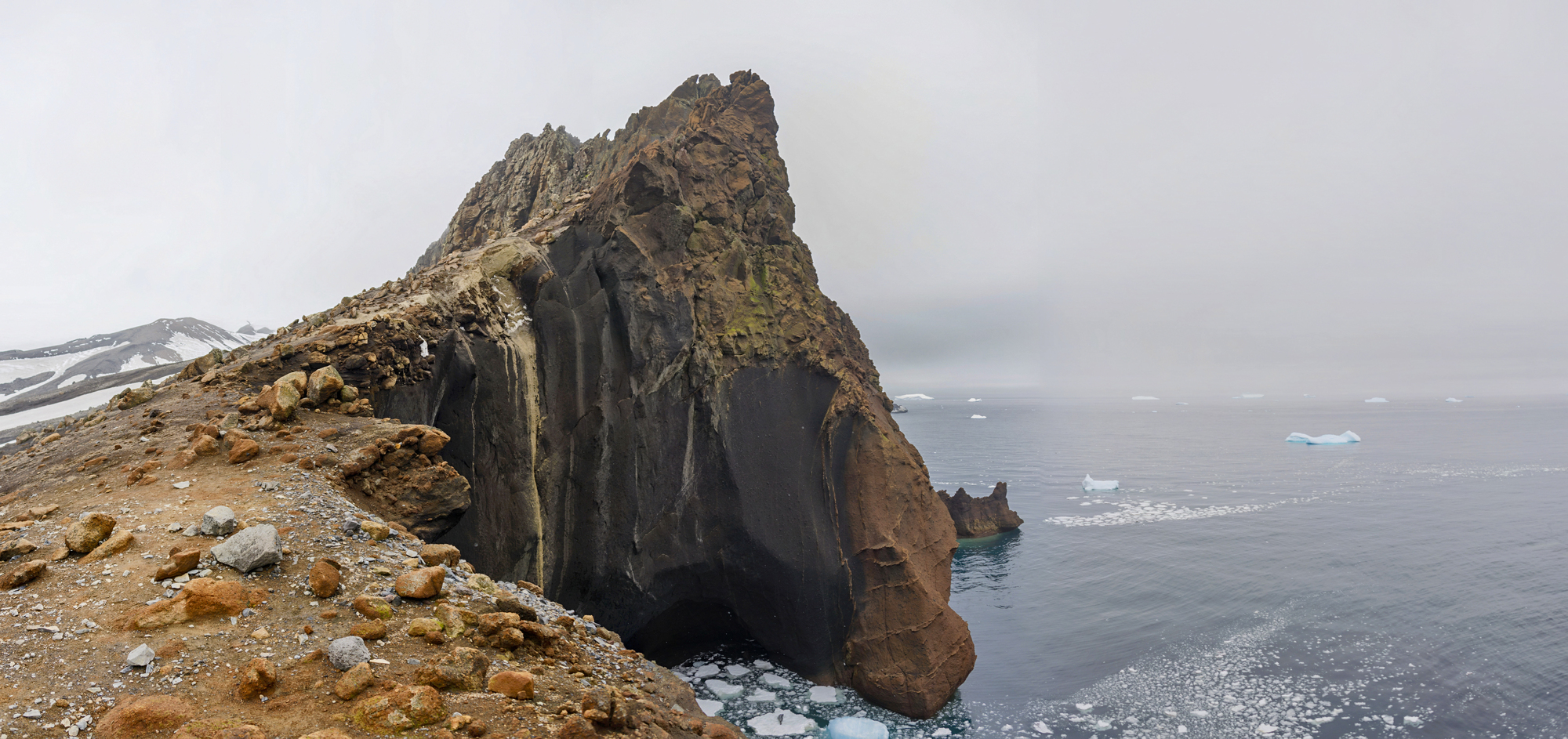 Geometric rock formations carved by natural erosion