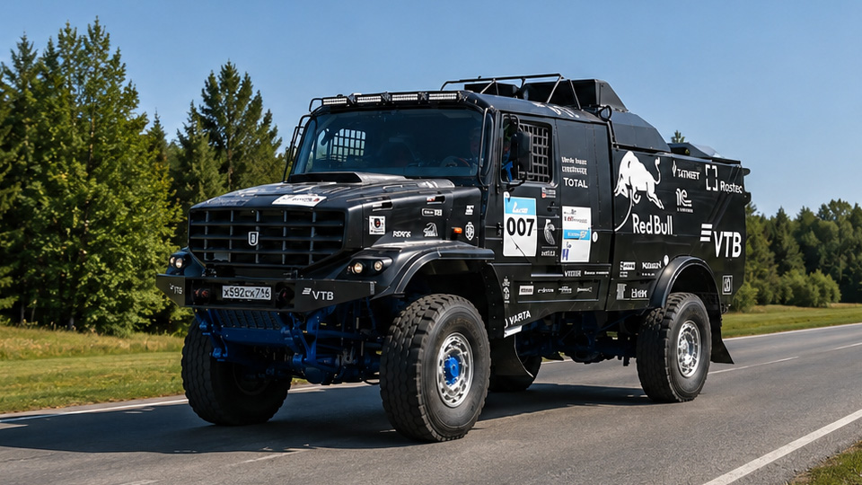 1000HP Dakar truck exhaust note flat out action