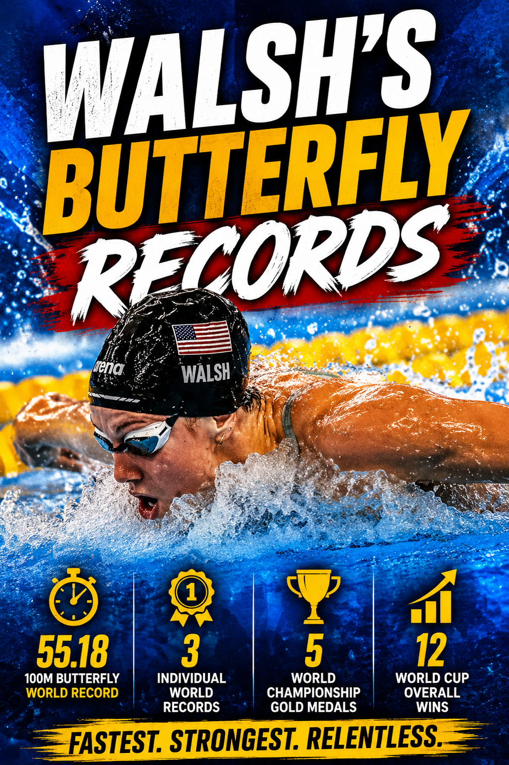 Gretchen Walsh pursues most all-time top performances in 100m butterfly ...