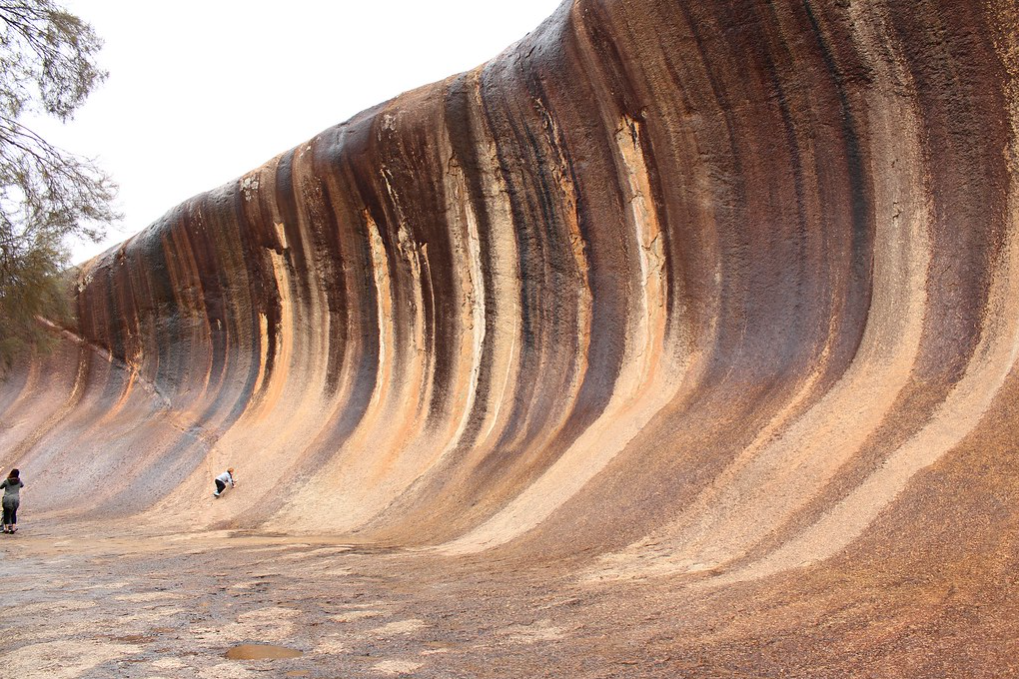 Geometric rock formations carved by natural erosion