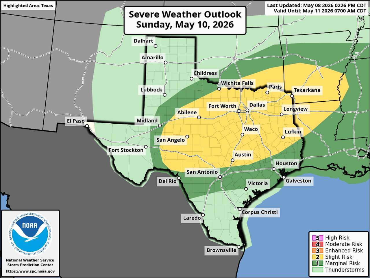 Texas faces a rising risk of severe weather, hail threat Sunday. Here's ...