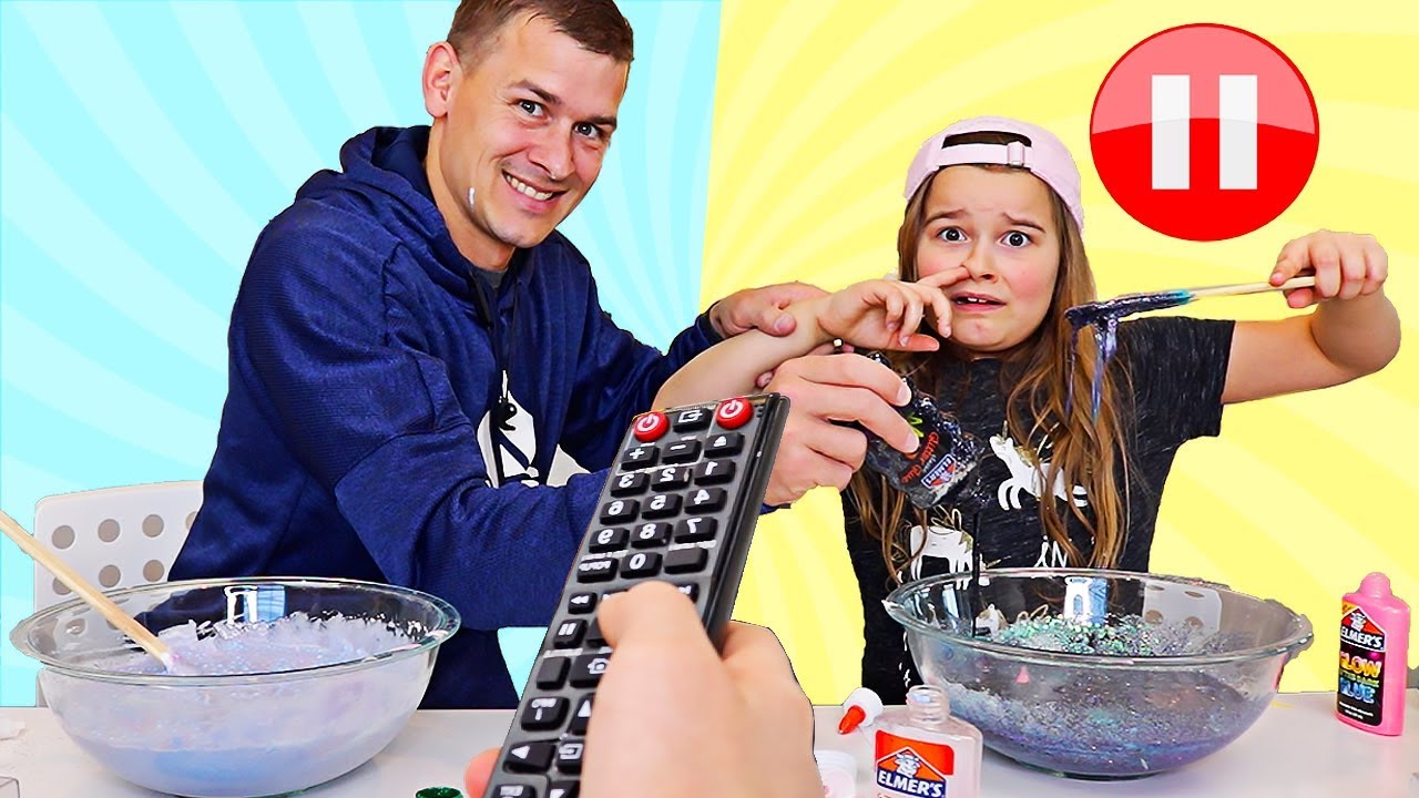 Pause slime challenge with our dad | JKrew