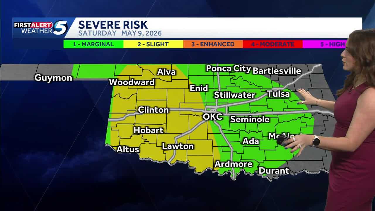 Updates: Large hail falling as storms move across Oklahoma on Saturday