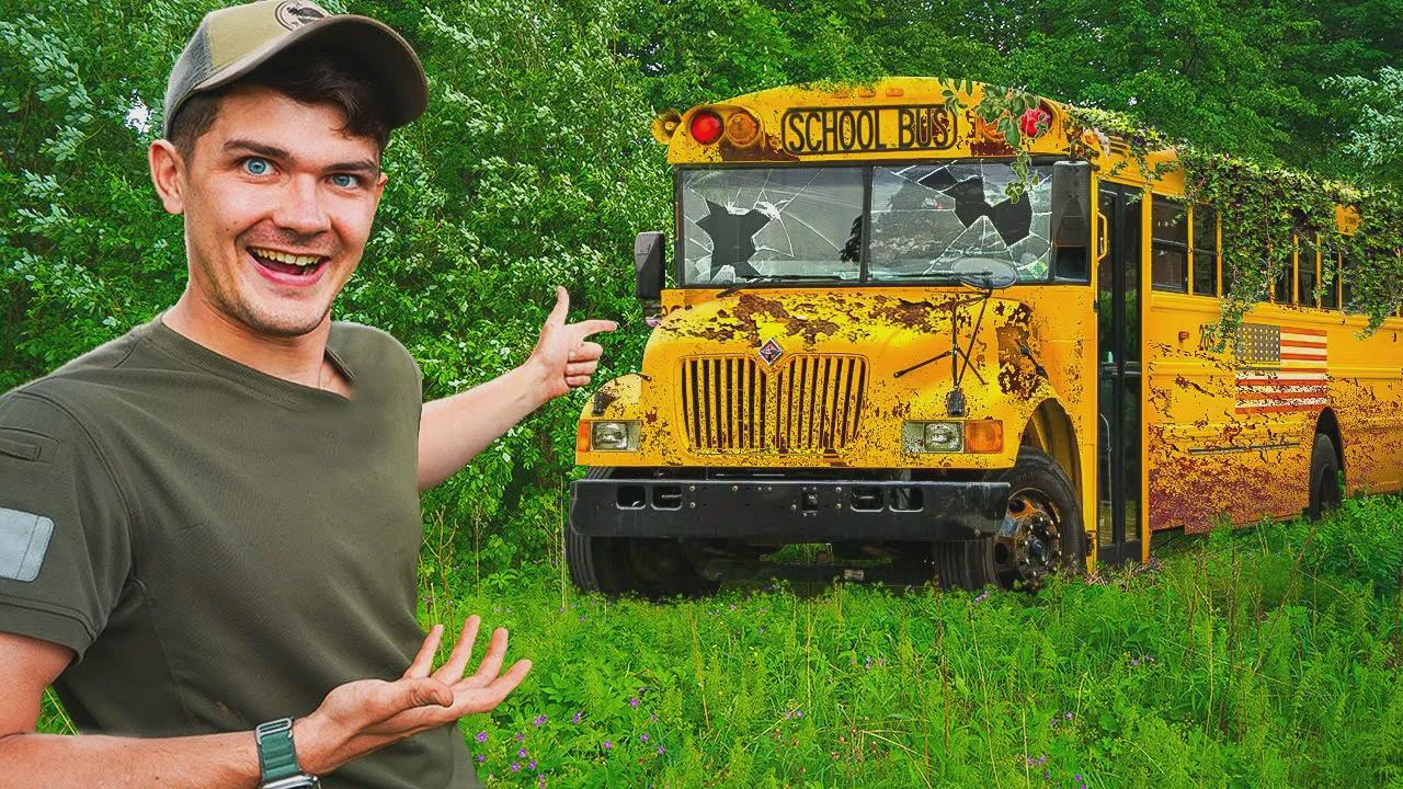 Found abandoned SCHOOL BUS in the forest! Can we repair it?
