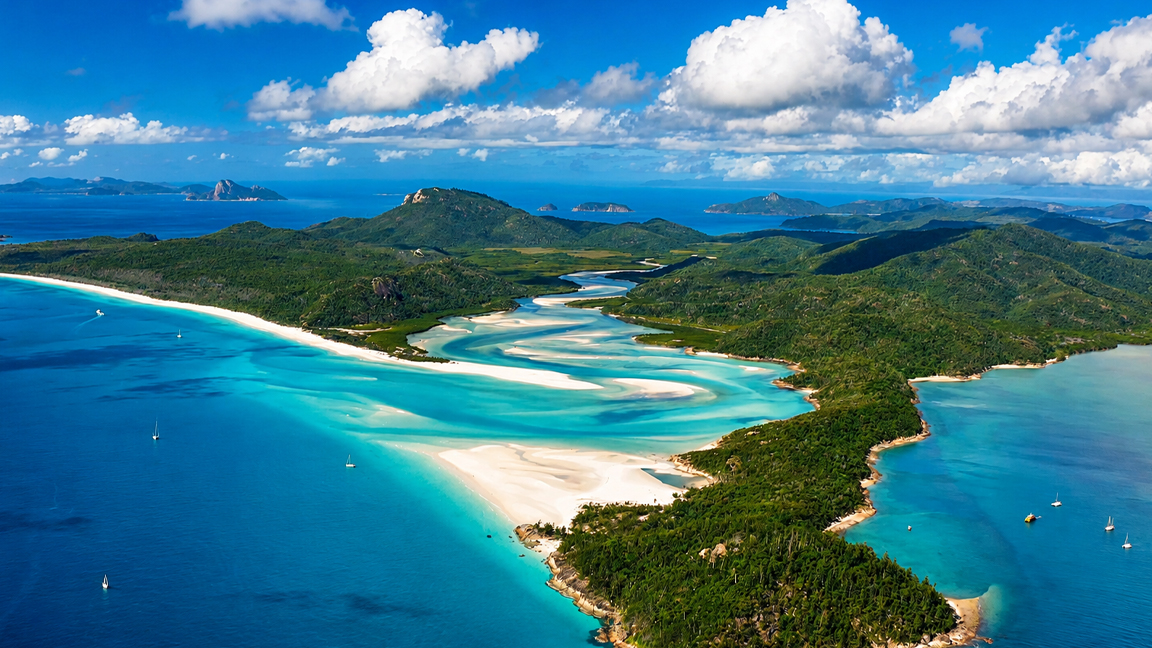 Beautiful tropical archipelago with blue ocean waters