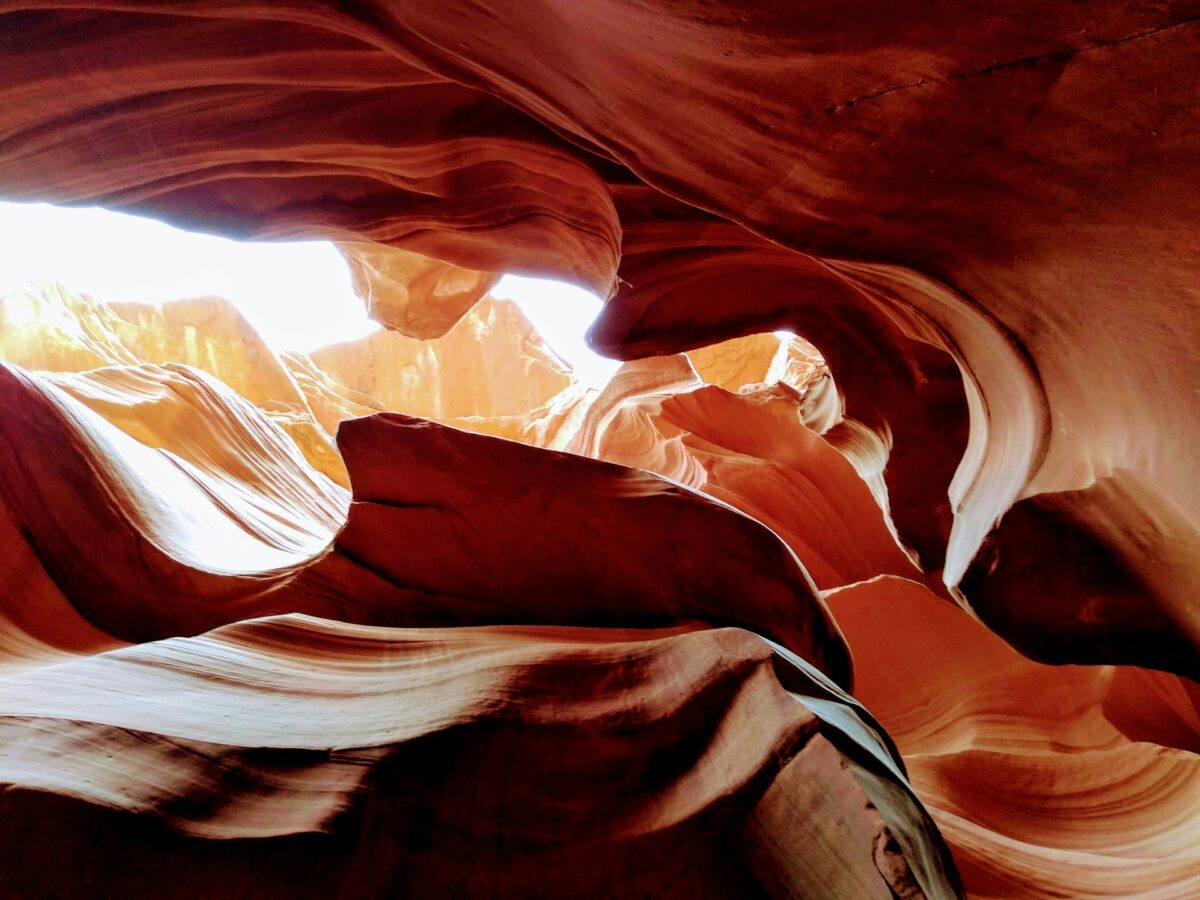 Geometric rock formations carved by natural erosion