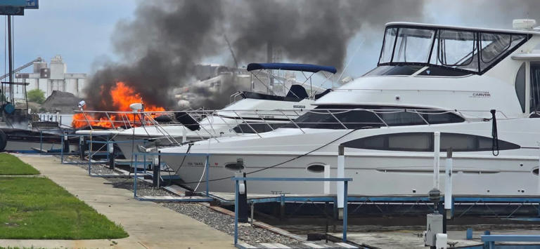 Painesville Township firefighters put out boat fire at marina