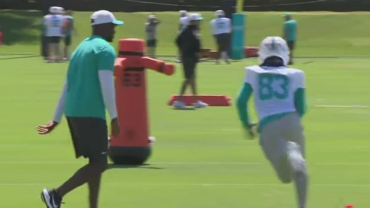New members of the Miami Dolphins gear up