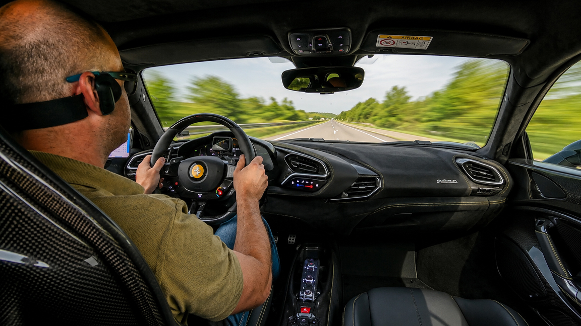 Ferrari 296 GTB tested at top speed on German autobahn