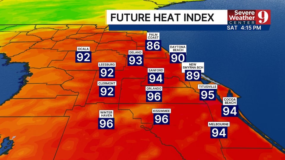 Central Florida heat nears records Saturday before thunderstorms return