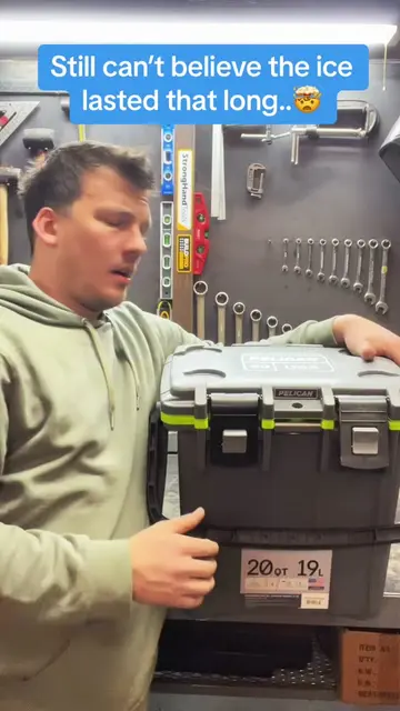 This compact Pelican cooler kept ice solid for 110 hours