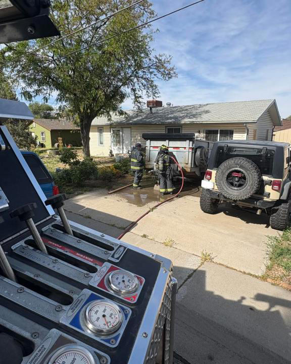 Fruita firefighters safely handle smoking battery, give safety tips