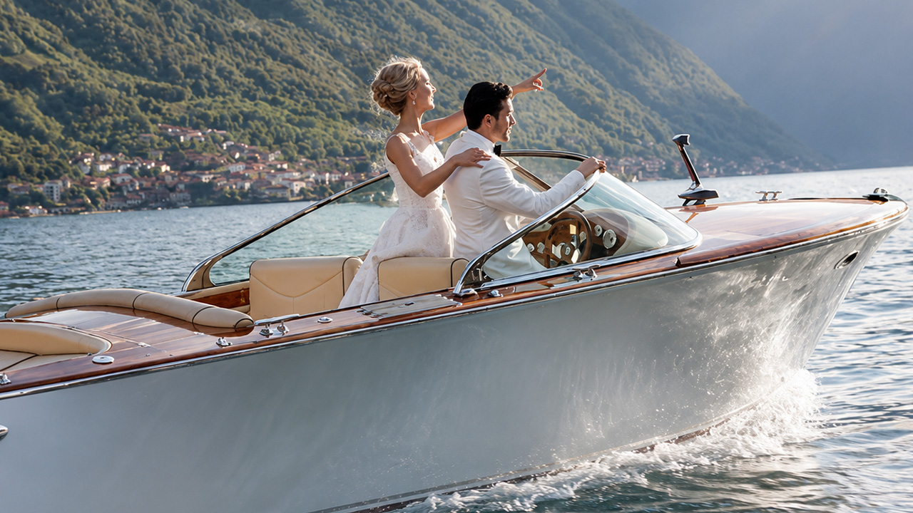Refined wedding moments from an Italian lakefront venue