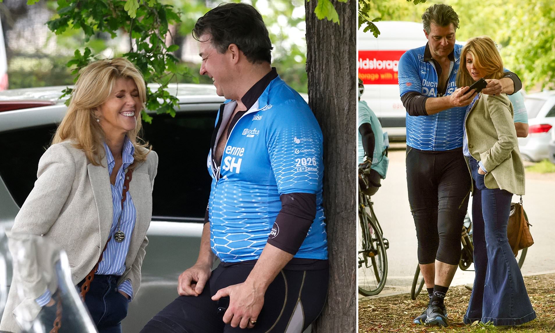 'Giddy' Garraway and her man in lycra! Kate and Liam Halligan can't ...