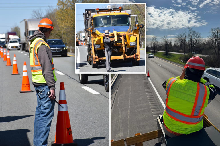 NY state troopers disguised as a construction crew handed out hundreds ...