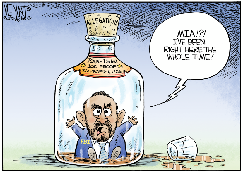 Political cartoons of Kash Patel, FBI director