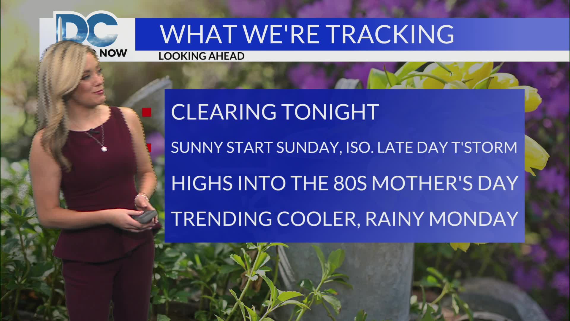 Clearing tonight, sun to PM clouds, a few late-day storms possible ...