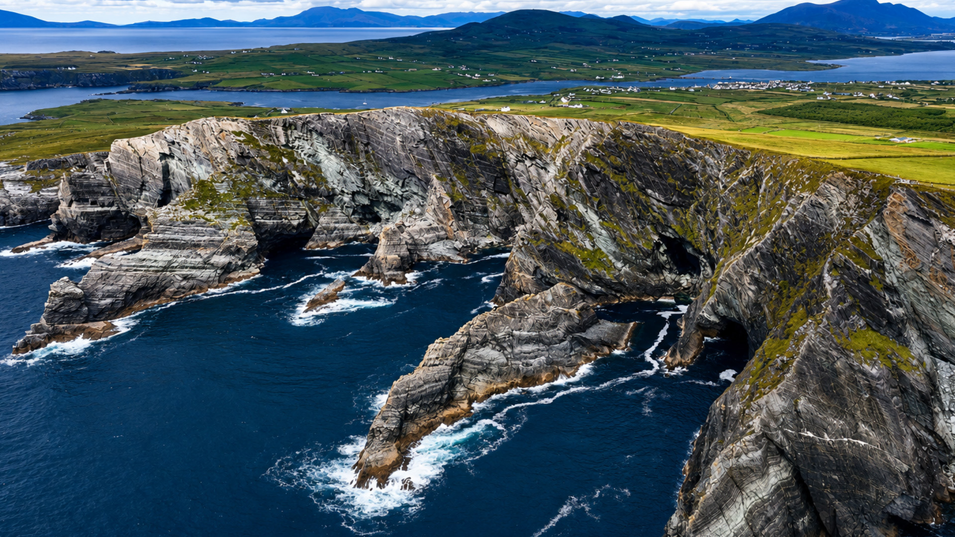 Ocean waves carved through these ancient rocks