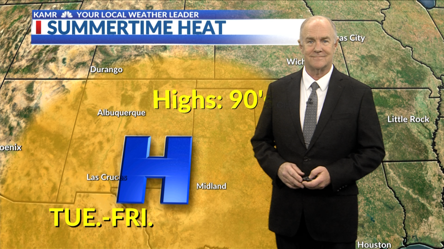 Summer heat and rain chances.