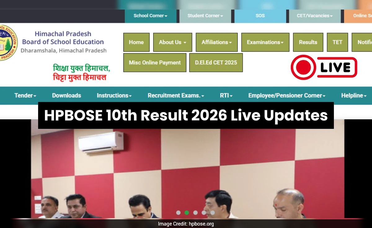 Himachal Pradesh 10th result 2026 live: Matric results out today at 10 ...