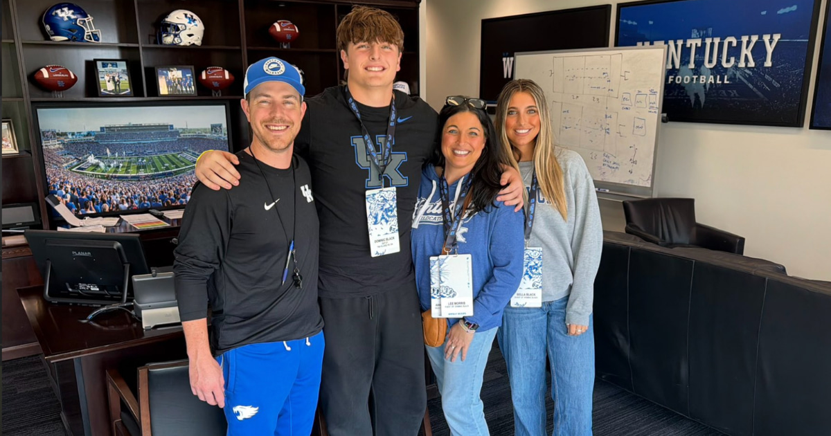 Kentucky OL coach Cutter Leftwich visits 4-star Dominic Black ahead of ...
